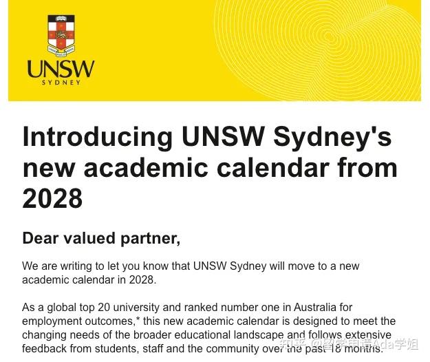 【澳洲留学】新南威尔士大学（UNSW）正式宣布：将于2028年起全面取消三学期制！ - 知乎