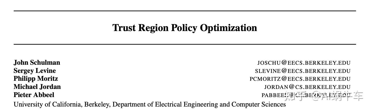 【RL第五篇】信赖域策略优化-Trust Region Policy Optimization（TRPO） - 知乎