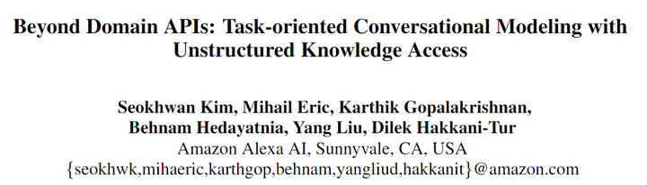 《在任务型对话系统中融入非结构化知识》阅读笔记 - 知乎