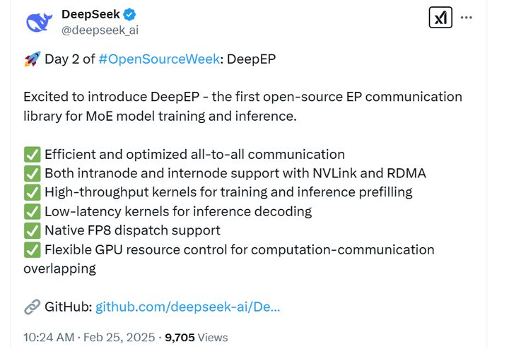 DeepSeek开源周Day2 发布！DeepEP 突破专家并行瓶颈，榨干硬件潜力，高效赋能MoE模型训练与推理 - 知乎