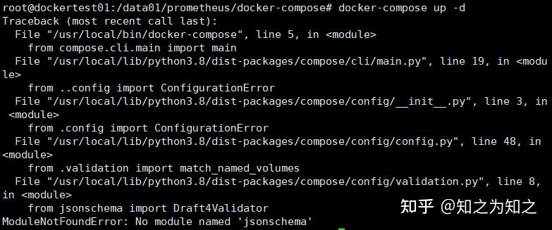 docker-compose 报错：ModuleNotFoundError: No module named 'jsonschema' - 知乎