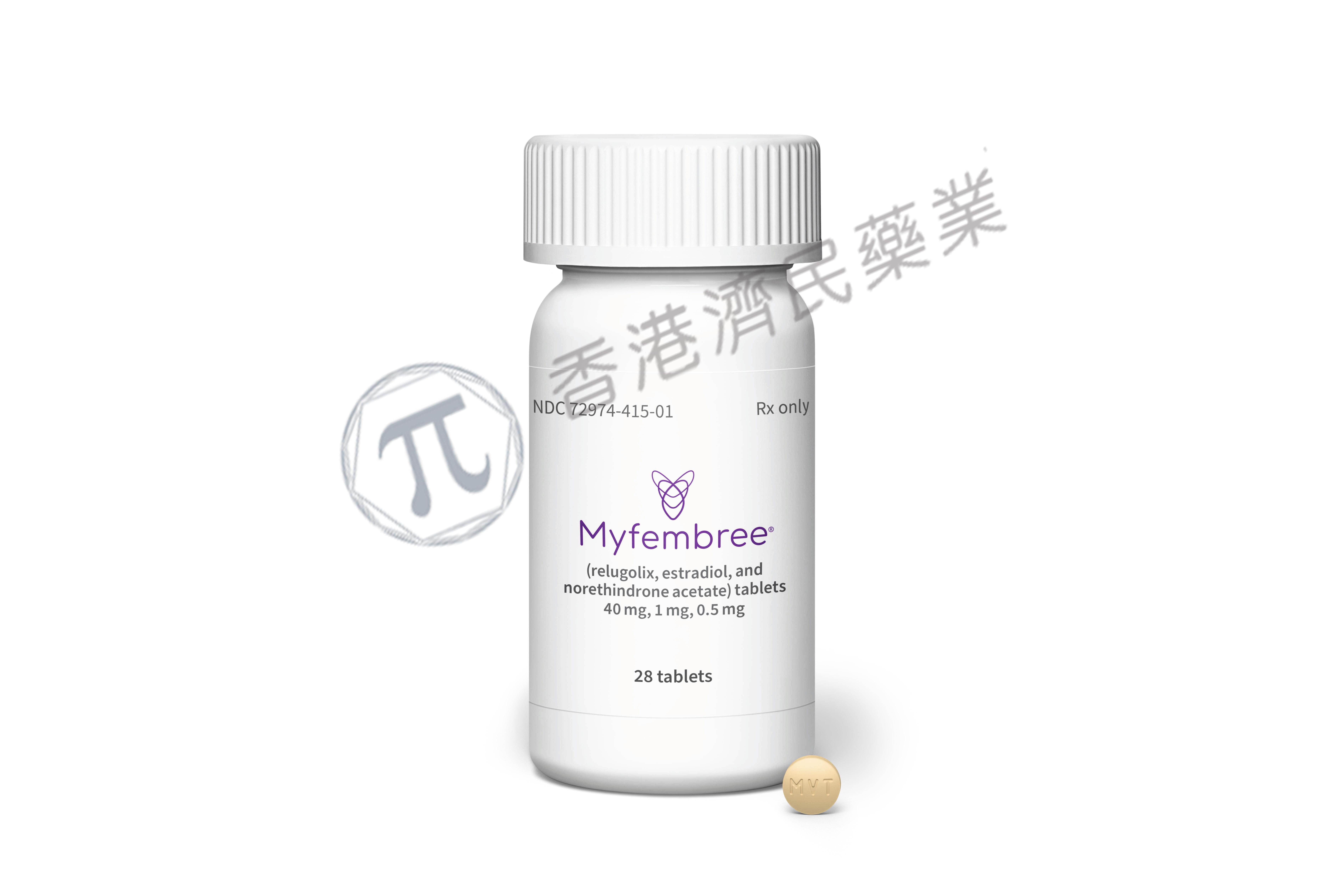 子宫肌瘤重度月经出血新药MYFEMBREE (relugolix/estradiol/norethindrone acetate)中文说明书 ...