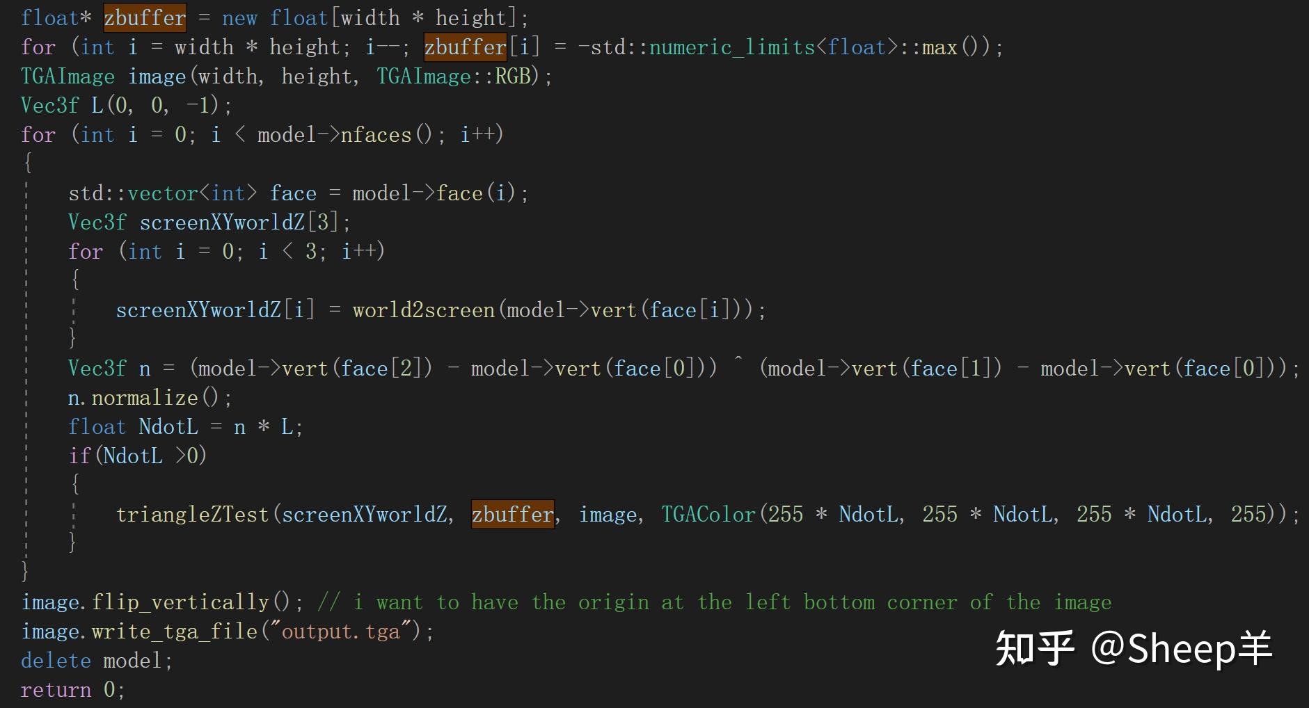 TinyRenderer笔记3(Zbuffer) - 知乎