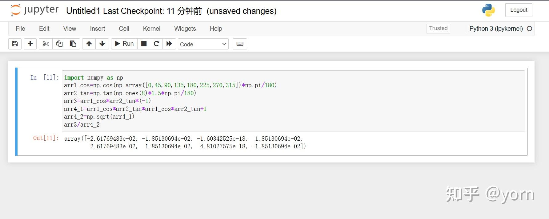 numpy的三角函数运算与次方运算 - 知乎