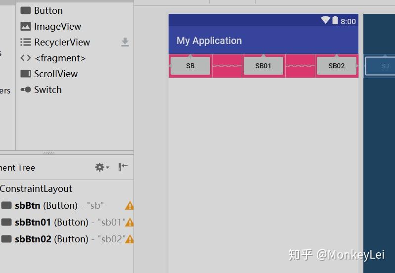Android-ConstraintLayout(约束布局)-Chains链(链条布局,Nice) - 知乎