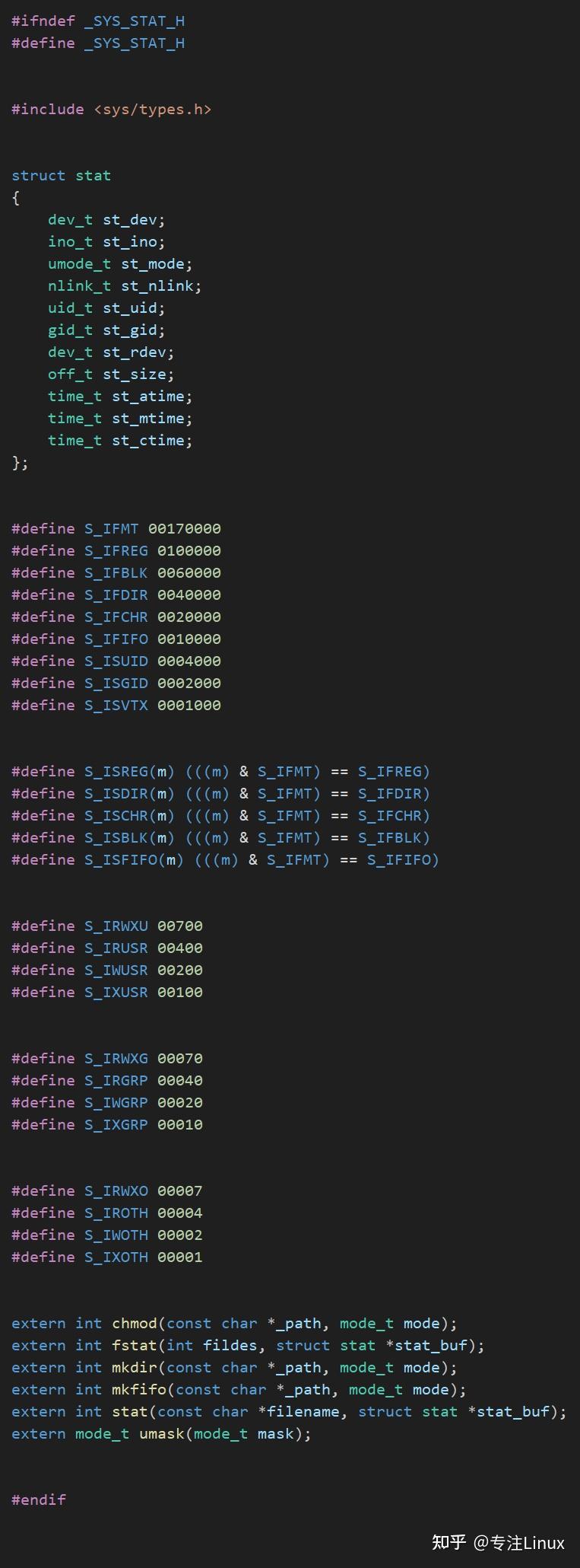 【Linux102】89-include/sys/stat.h - 知乎