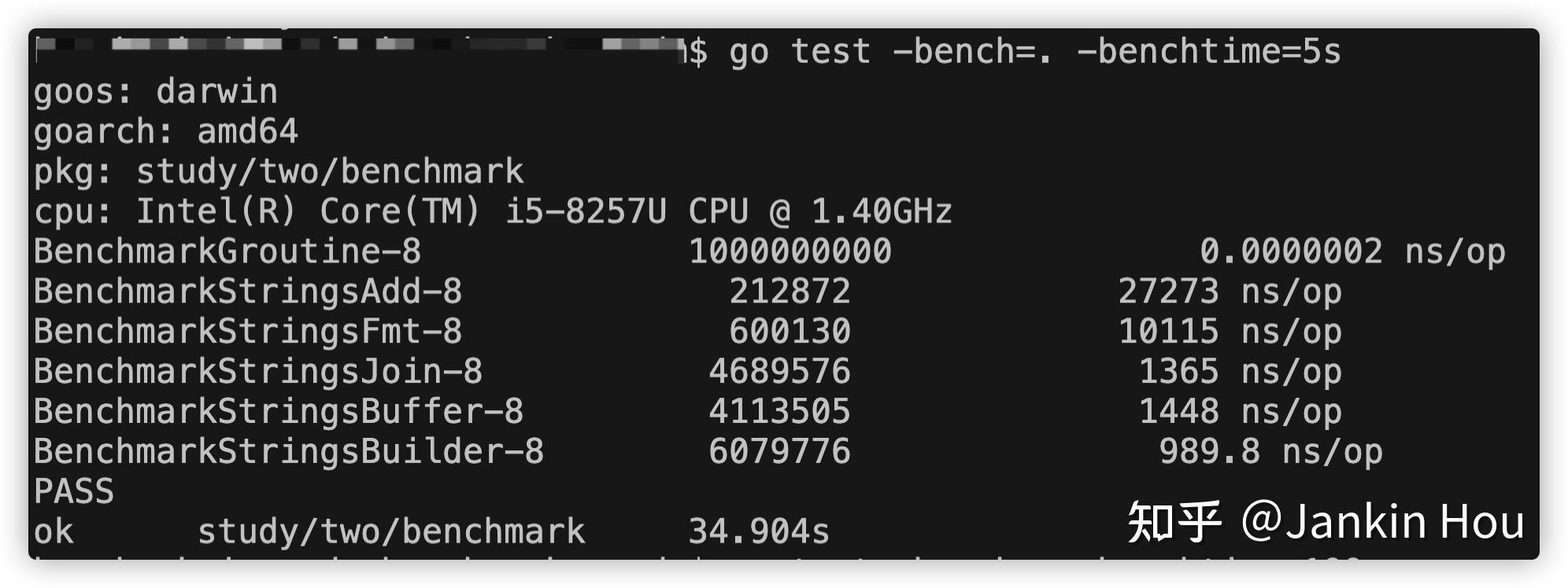 Go语言使用benchmark进行性能测试 - 知乎