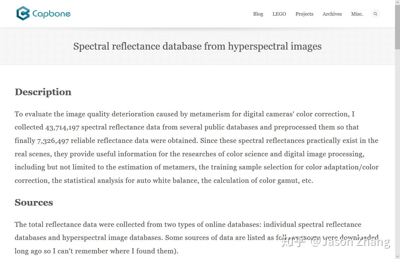 颜色科学相关数据库合集 - 知乎