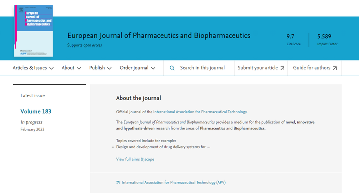 SCI期刊分析：升级为TOP期刊！药学JCR1区，发文量稳定，审稿快 - 知乎