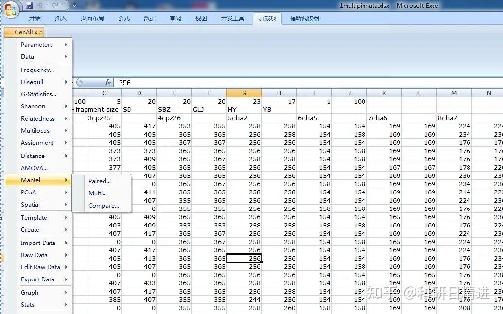 用Excel就能分析生物数据，真后悔没早点安装插件GenAlEx【下】 - 知乎