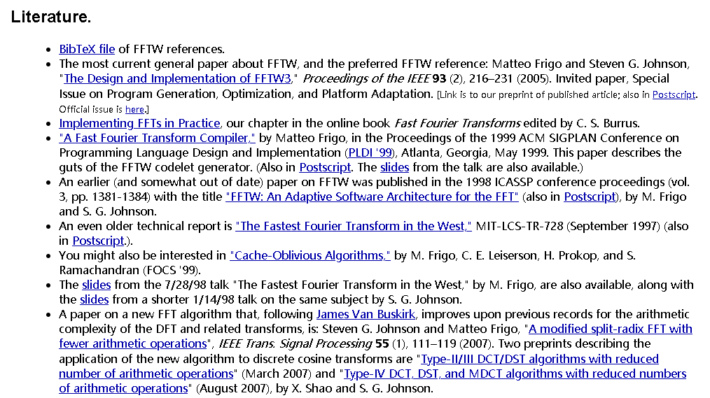 酷站推荐 - fftw.org - FFTW | 快速傅里叶变换 - 知乎
