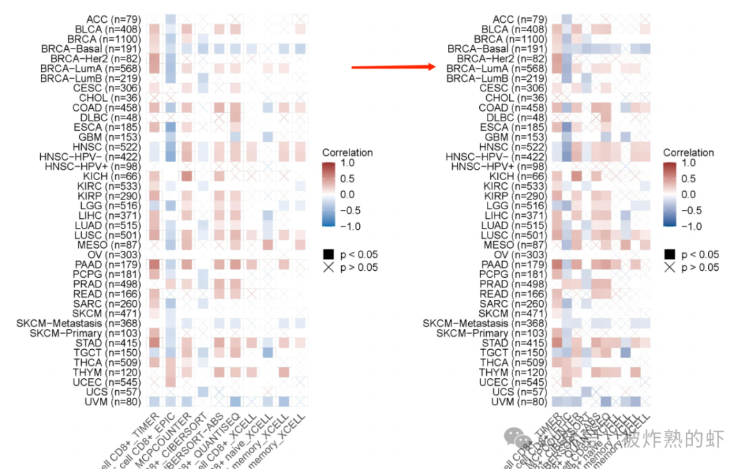 图片复现 | ggplot2绘制相关性热图练习 - 模仿Timer数据库风格 - 知乎