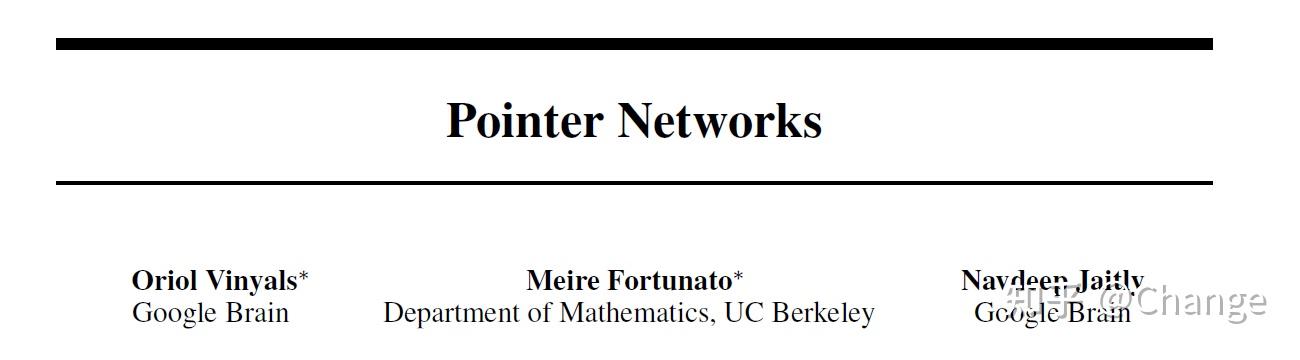 什么是Pointer Network？ - 知乎