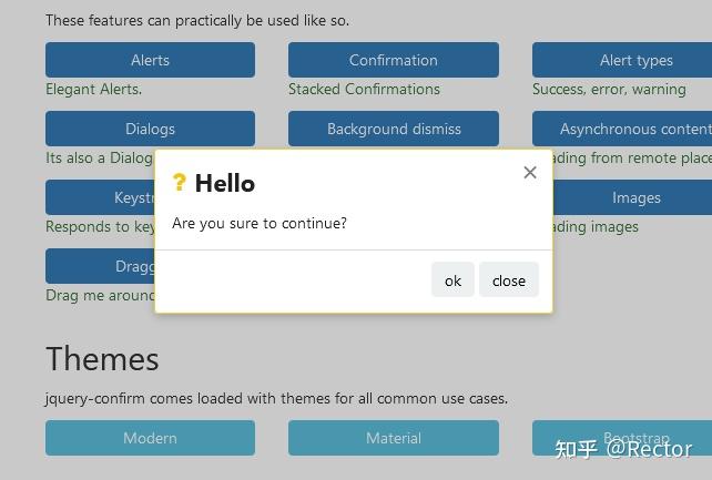 分享一款开源的非常轻量精美的jQuery模态弹窗插件(jquery-confirm)，包含Bootstrap,Material等多种主题 - 知乎