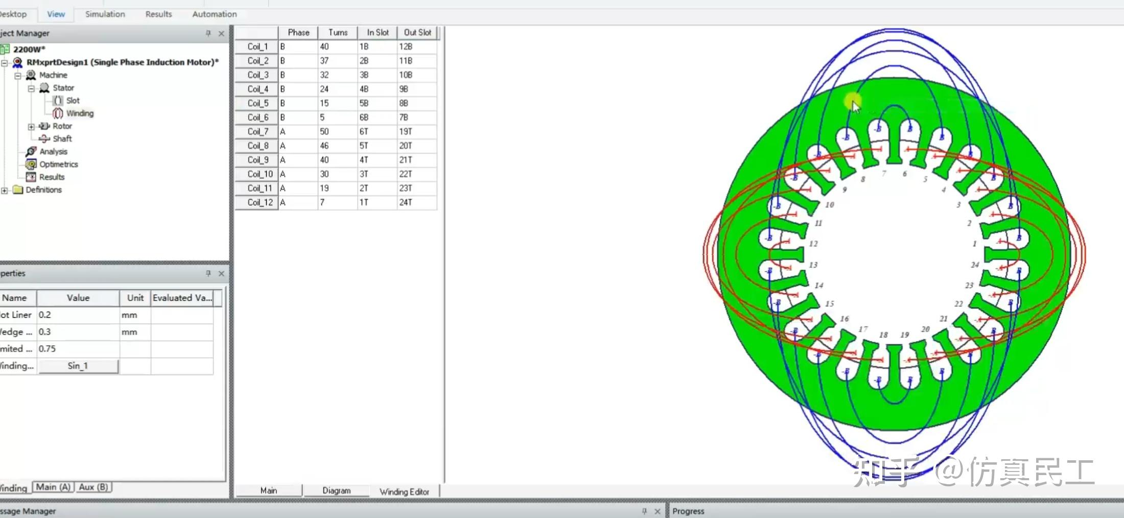 ANSYS Rmxprt仿真案例：单相异步电机仿真 - 知乎