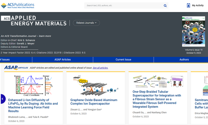 SCI期刊——（能源材料《Acs Applied Energy Materials》，JIF=6.4），录用率高|审核快 - 知乎