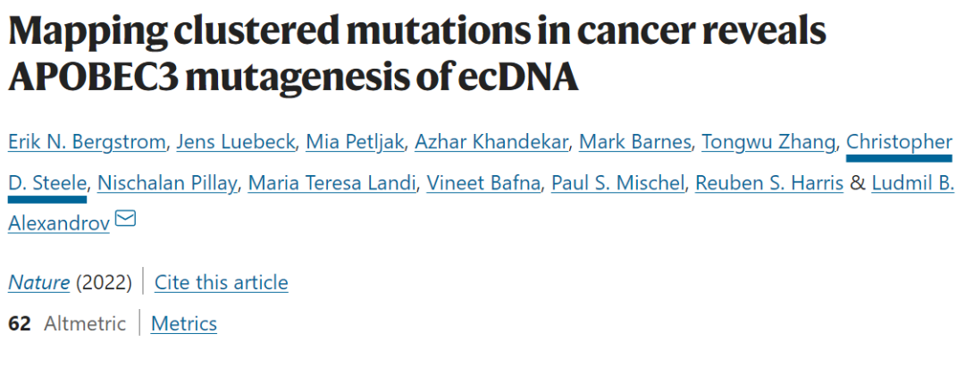 Nature | 绘制染色质外DNA的APOBEC3聚集突变图揭示癌症进化与预测生存 - 知乎