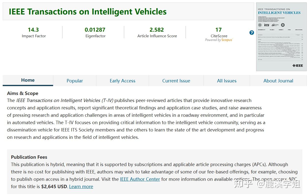 黑马逆袭！曾被“On Hold”的CCF-C刊 IEEE-TIV，竟跃升中科院1区Top！解禁在即？ - 知乎