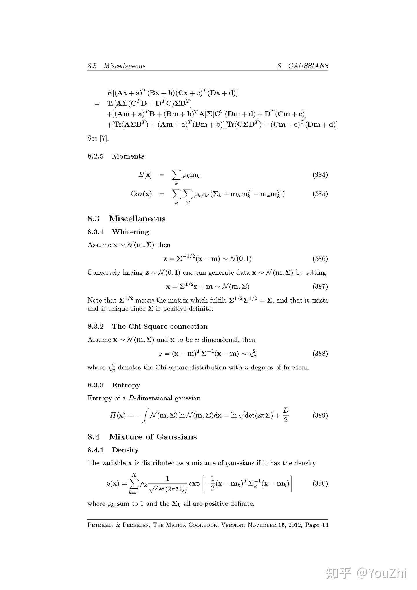 矩阵微积分公式查表(The Matrix Cookbook) - 知乎