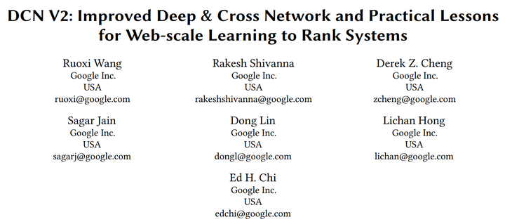 又到了最喜欢的显式交叉环节——Deep Cross Network-V2 (DCN-V2) - 知乎