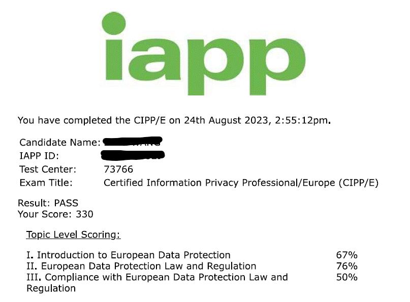 CIPPE 欧盟数据合规认证考试 备考经验+资料 - 知乎