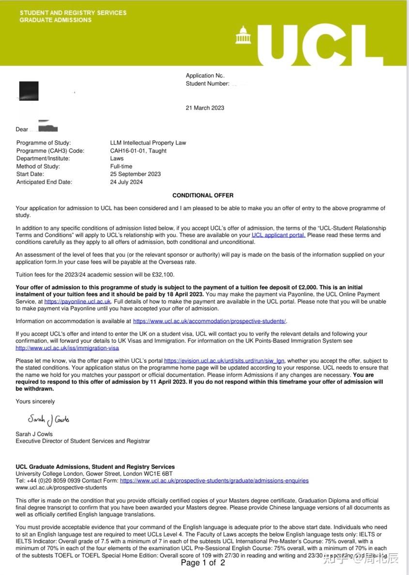 【Offer喜报】UCL 的 offer 啊，它比想象中来得更早一些~ - 知乎