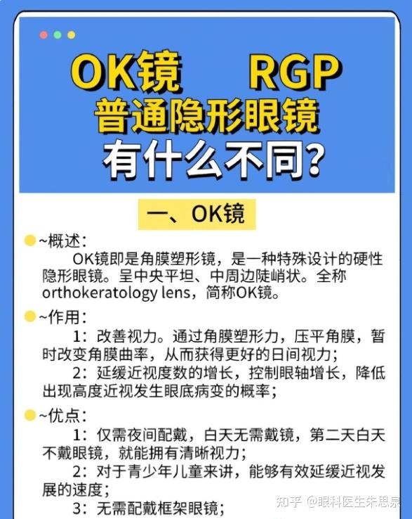 OK镜、RGP、普通隐形眼镜 有什么不同？ - 知乎