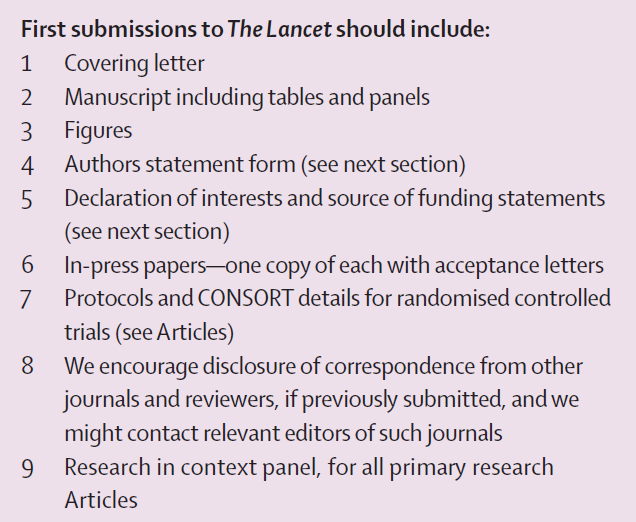 Lancet杂志投稿格式要求 - 知乎