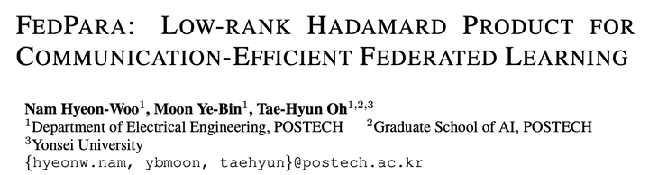 ICLR'22 FedPara: Low-rank Hadamard Product for communication-efficient federated learning - 知乎
