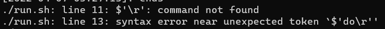 Linux——shell脚本出错 syntax error near unexpected token `$'do\r'' - 知乎