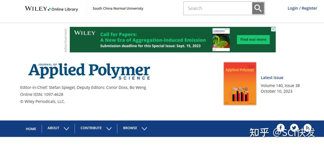 期刊分析|J APPL POLYM SCI 老牌期刊近十几年发文量不到200？！ - 知乎