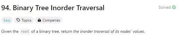 Leetcode 94. Binary Tree Inorder Traversal - 知乎