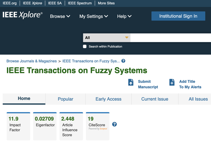 主推征稿：模糊系统/深度学习/神经网络/大数据/物联网/数据挖掘/一区顶刊，《IEEE Transactions on Fuzzy Systems》，CCF期刊，美国期刊，IEEE旗下，因子 ...
