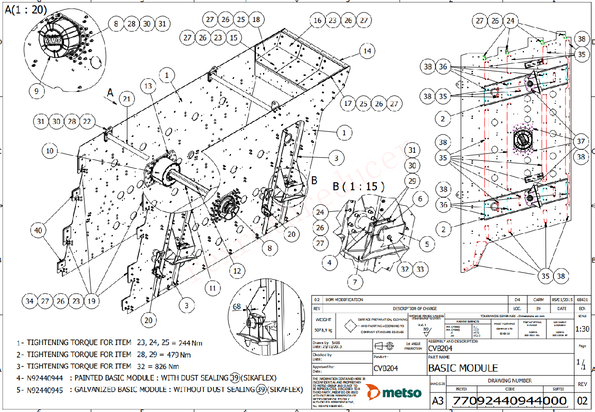 Metso美卓CVB系列斜面振动筛图纸CVB102/103/104/202/203/204/302/303/304/402/403/502 ...