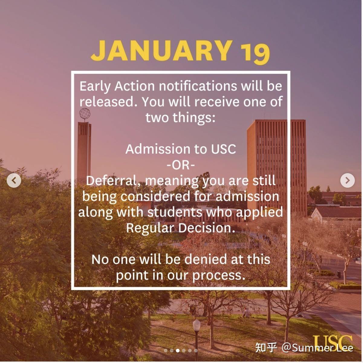 USC| 南加大 2024 fall EA录取重要日期提示 - 知乎
