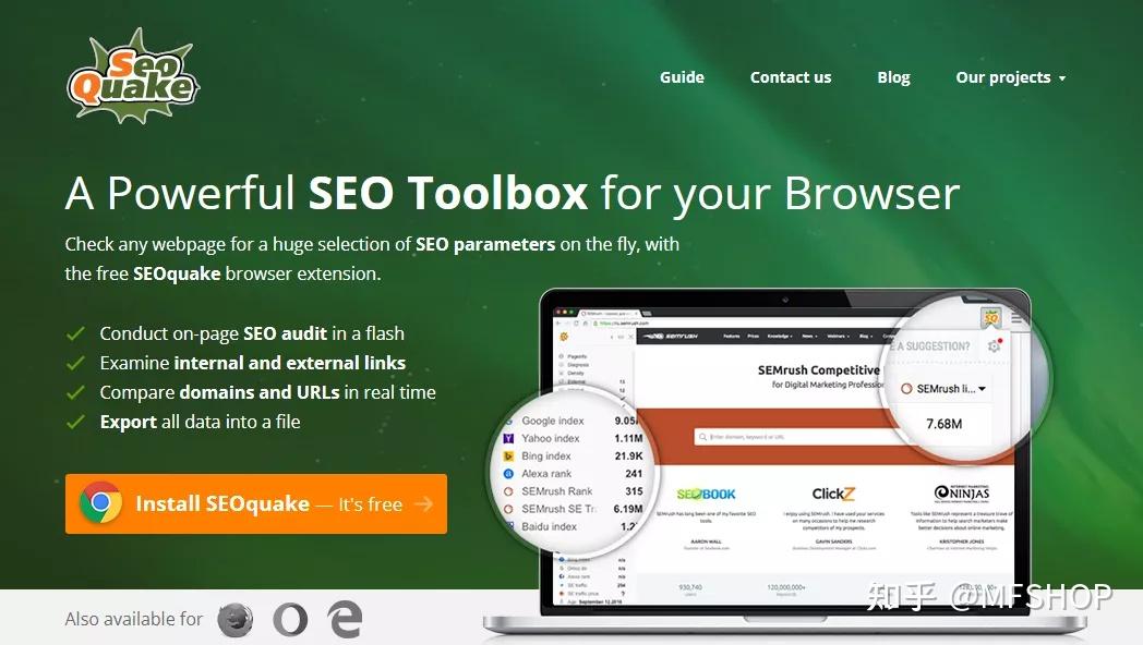 SEO工具(二) | SEOquake教程详解 - 知乎