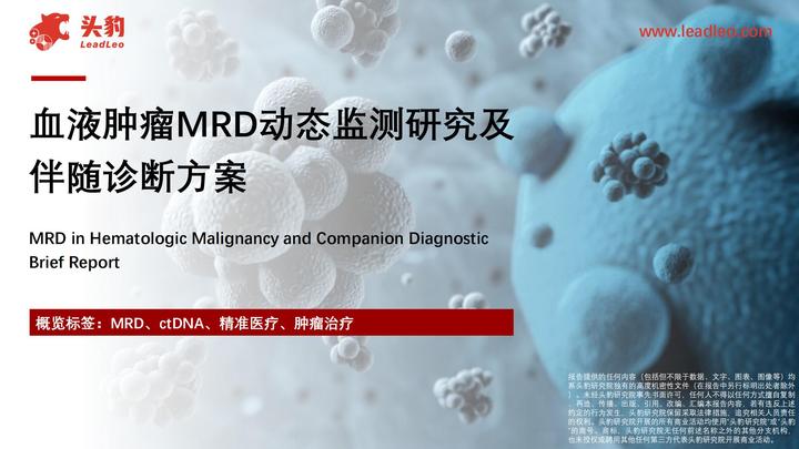 21页|血液肿瘤MRD动态监测研究及伴随诊断方案（附下载） - 知乎