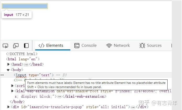 Input报错“Form elements must have labels: Element has no title attribute Element has no placeholde ...