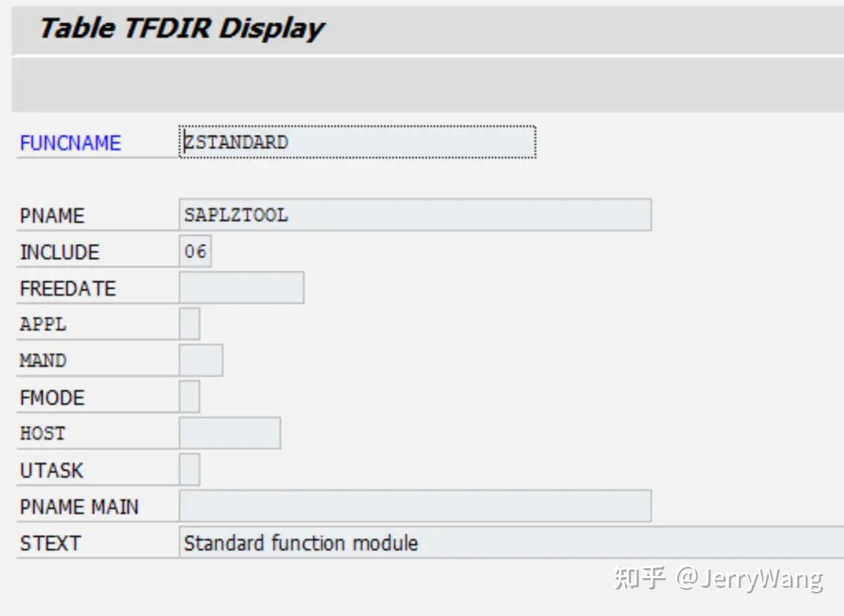 SAP ABAP 系统数据库表 TFDIR的作用介绍 - 知乎