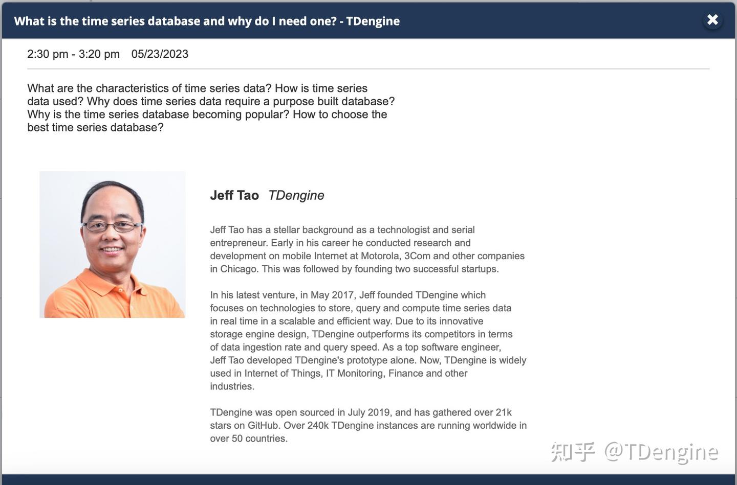 TDengine 成功“晋级” Percona Live 2023 银牌赞助商，开发者驻足关注 - 知乎