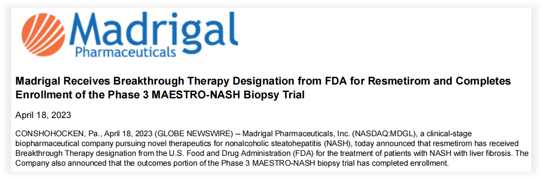 NASH研究新进展│Resmetirom获FDA授予突破性疗法认定 - 知乎