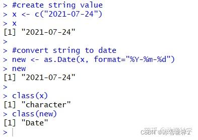 R语言使用as.Date函数将单个字符串(character)变量转化为日期数据、指定数据格式转换的format格式 - 知乎