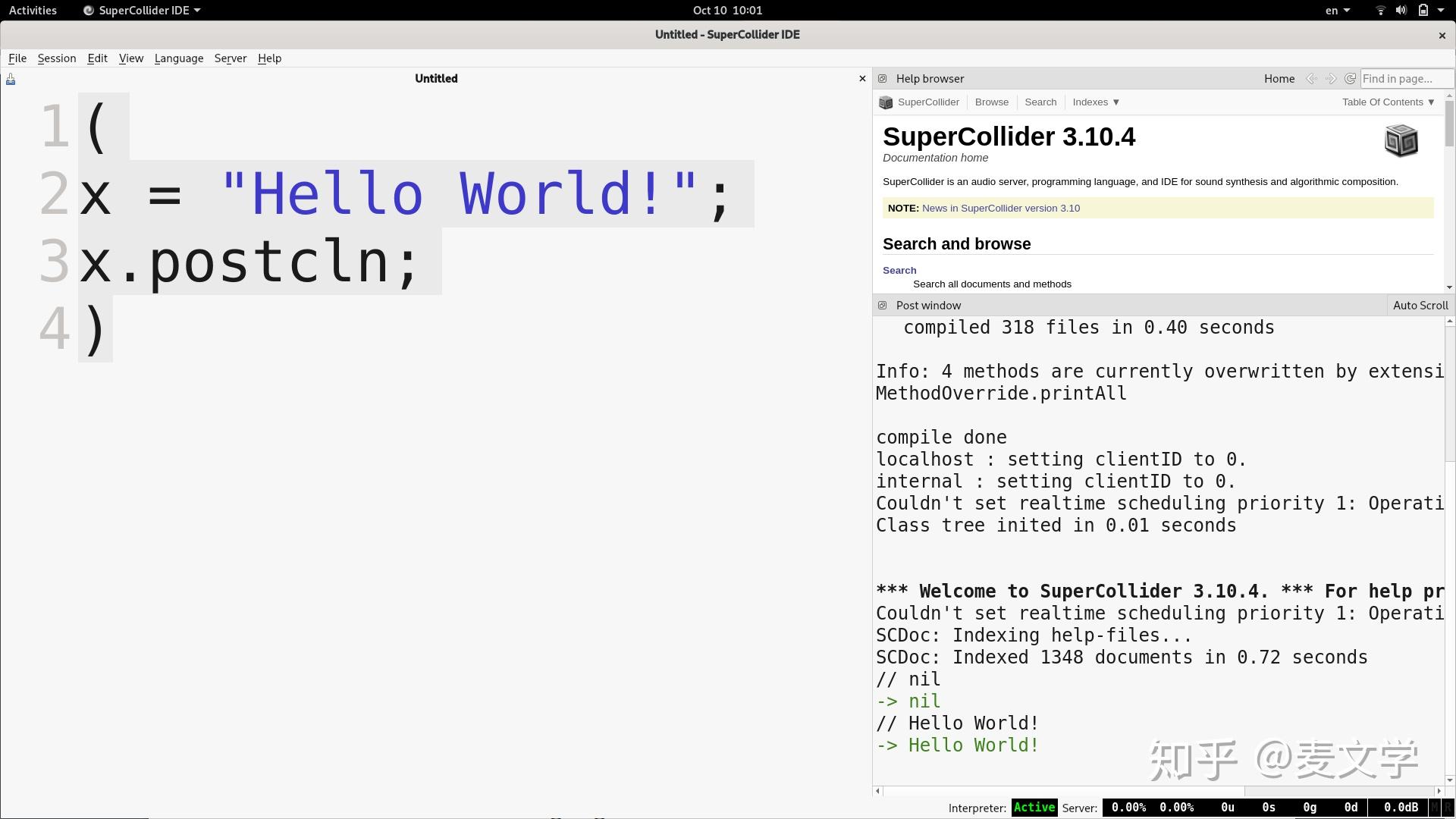 SuperCollider 编程语言和声音编程环境和 HELLO WORLD！ - 知乎