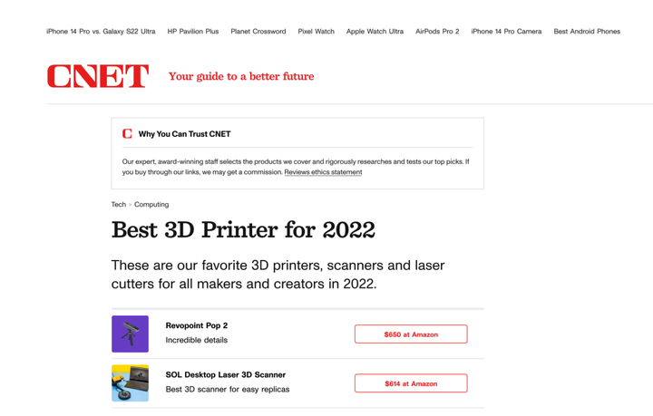 Revopoint POP 2 3D 扫描仪入选国际知名科技媒体“年度喜爱的 3D 产品”! - 知乎