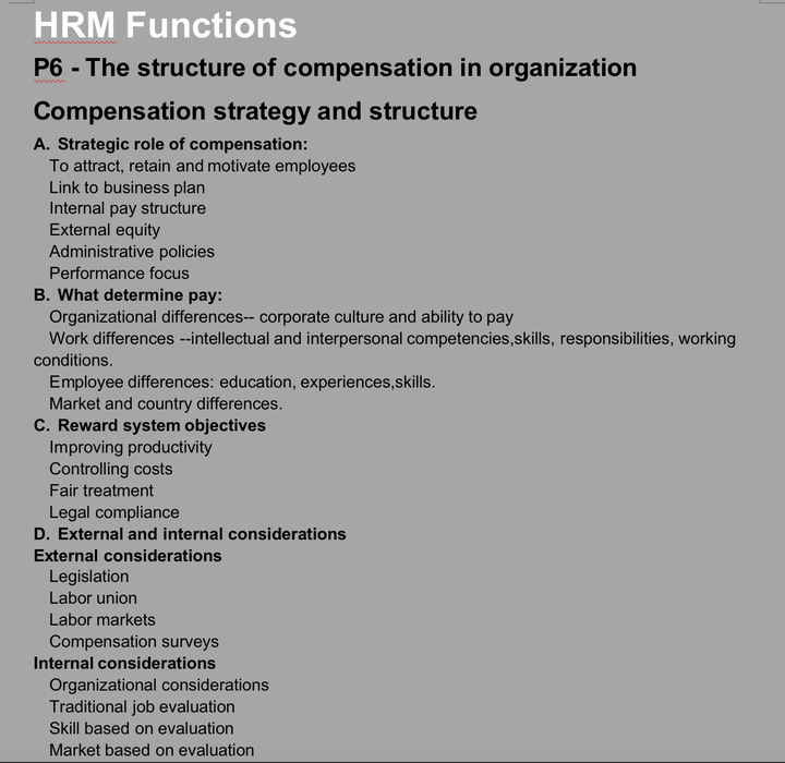 HRM Functions P6 - The structure of compensation in organization - 知乎