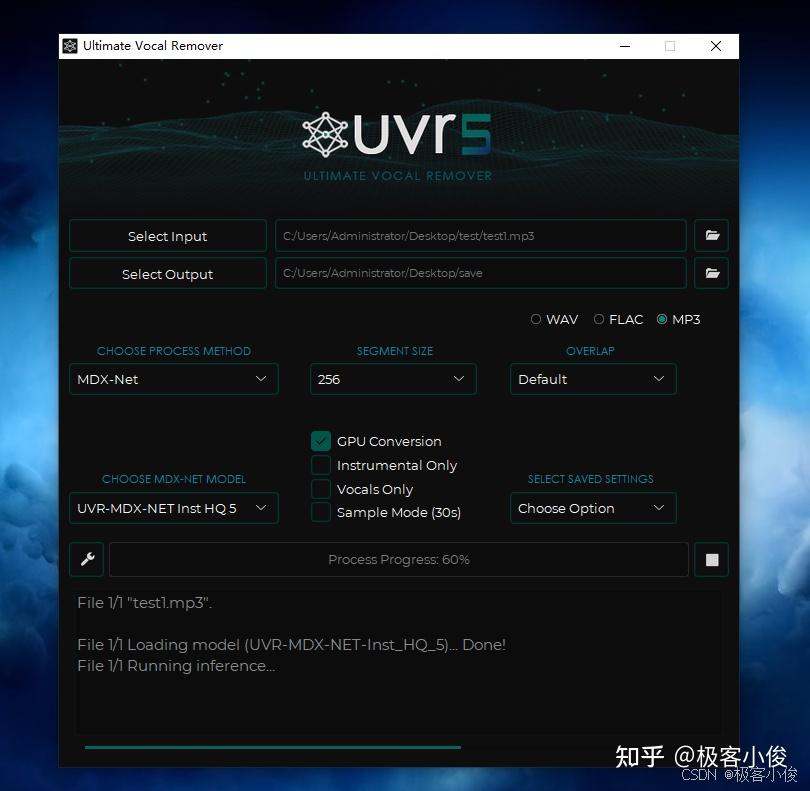 【后期剪辑师必备技能】 Github上的神级软件 Ultimate Vocal Remover GUI v5.6 最便捷的免费可视化人声分离工具 一键提取 一劳永逸 - 知乎