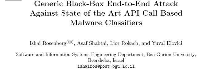 阅读笔记《Generic Black-Box End-to-End Attack Against State of the Art API ...