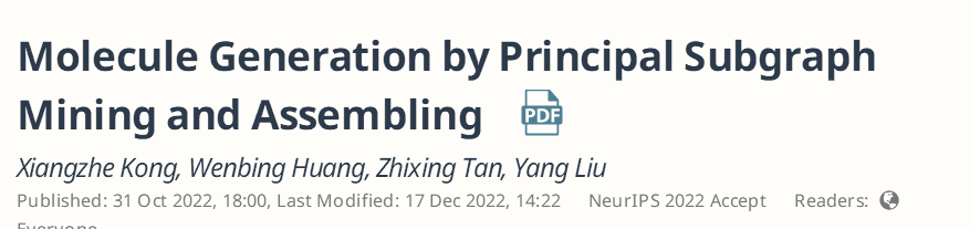 通过主子图挖掘和组装实现分子生成 - 知乎