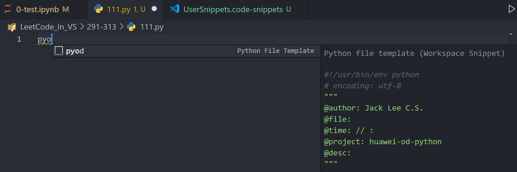 VSCODE创建代码片段 User Snippets - 知乎