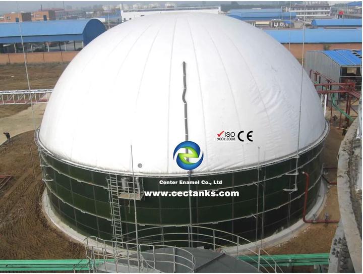 Membrane Roof Smooth Anaerobic Digester Tank For Grain , Sludge ...
